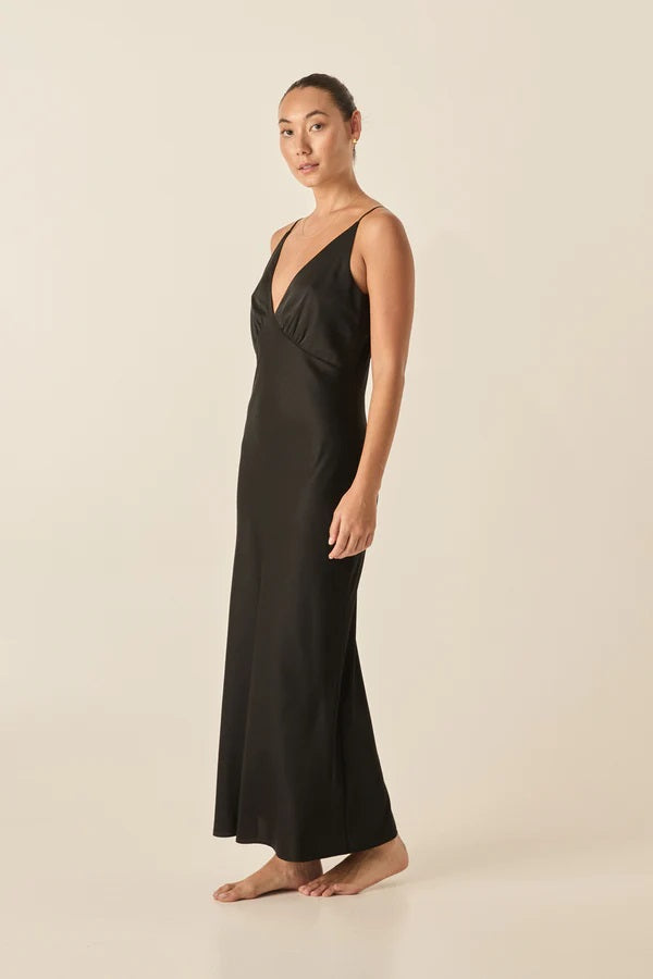 GINGERLILLY ILONA BLACK SATIN NIGHTIE – Undercover Sleepwear and Lingerie